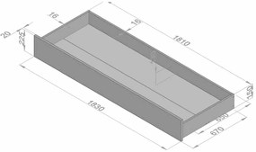 Rozkládací postel BONDI bílá s úložným prostorem a boxem pro matraci, masiv borovice