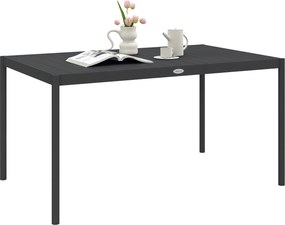 Stůl do zahrady Outsunny pro 6 osob, jídelní stůl, patio stůl, balkonový stůl z hliníku, tmavě šedý, 145 x 90 x 74 cm | Aosom