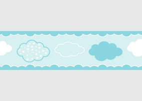 Dětská samolepící bordura na zeď Modré Mraky | 5 m x 13.8 cm | DWBD8501