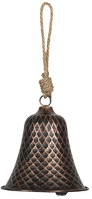 Závěsný dekorativní hnědo bronzový zvonek - Ø 15*16 cm