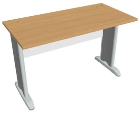 Stůl pracovní rovný 120 cm hl. 60 cm - Hobis Cross CE 1200 Dekor stolové desky: buk, Dekor lamino podnože: bílá, Barva nohou: Stříbrná