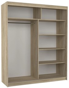 Šatní skříň s posuvnými dveřmi Balance - 180 cm Barva: Černá/Bílá