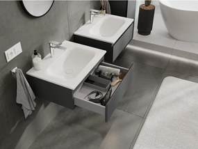 Mexen Orio, koupelnová skříňka 60 cm s umyvadlem Vela, 1 zásuvka, grafitová matná/bílá matná, 91A10-06023-1-BF66-W23M01