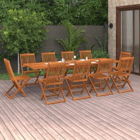 11dílný zahradní jídelní set 280x90x75cm masivní akáciové dřevo 3086992