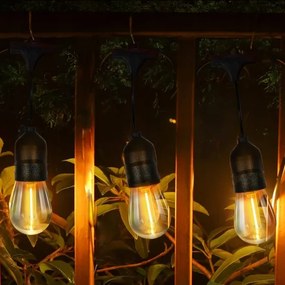 LED Venkovní dekorační řetěz 10xE27/1W/230V 10,94 m IP44 černá
