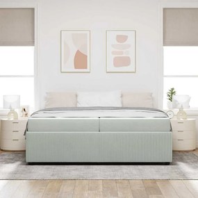 Rám postele Světle šedá 200 x 200 cm textil 3398438