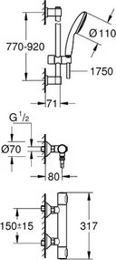 Grohe Precision Flow - Sprchový set s termostatem chrom