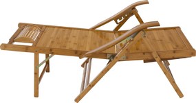 Zahradní polohovací křeslo, přírodní, bambus, VARDON