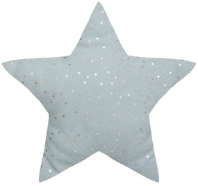Dekorační polštář ve tvaru hvězdy, světle modrý, bavlna, 28 x 45 cm