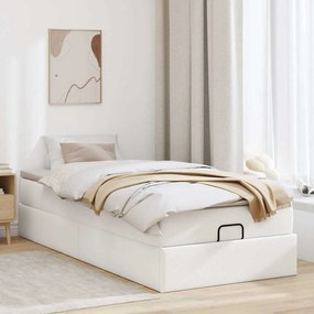 Osmanský rám postele s matrací bílý 80x200cm umělá kůže 3311007