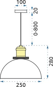 Toolight - Závěsné skleněné stropní svítidlo Verto C, čiré sklo, OSW-00138