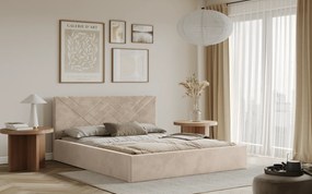 Postel PADWA 160x200 béžová s úložným prostorem
