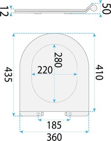 Rea, toaletní sedátko z duroplastu s pomalým zavíráním a jednoduchým odepnutím, bílá, REA-C6001