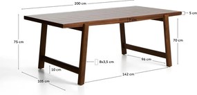 Zahradní jídelní stůl s deskou z akácie 100x200 cm Itani – Kave Home