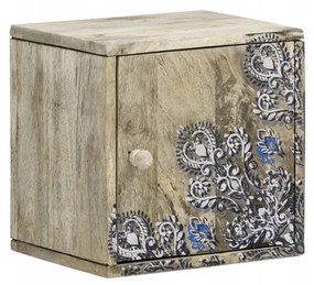 Masivní designová nástěnná skříňka Claudia z mangového dřeva