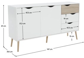 Komoda OSLO 75381 dub sonoma a bílá