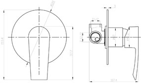 Sapho Sapho, TREVIA podomítková sprchová baterie, 1 výstup, chromová, TN041