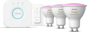 Propojovací zařízení Philips Hue BRIDGE a 3 ks LED žárovek GU10 4,2W (50W) White and Color Ambiance (2000-6500K/RGB) stmívatelné