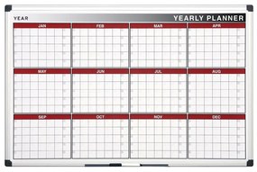 Roční plánovací tabule, magnetická, dny/měsíce, 900 x 600 mm