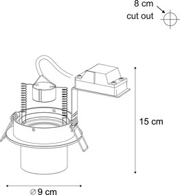 Moderní zapuštěné bodové svítidlo antracitově šedé GU10 50 mm kulaté otočné - Installa