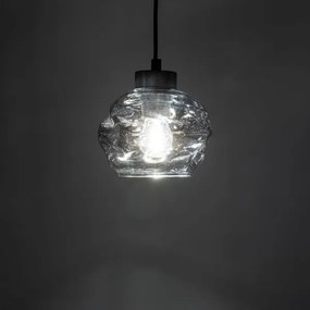 LED Lustr na lanku ZULIA 1xE27/15W/230V černá/kouřová černá