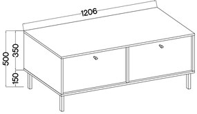 TOKYO 2 e | TV stolek RTV 302 | 120,6 cm | eukalyptová/černá