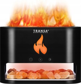 Difuzér Aromaterapie Plamen Led Himalájská sůl AromaFire Černá