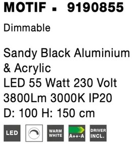 LED lustr Motif 100 černé stmívatelné