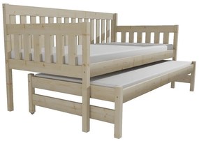 Vomaks Dětská postel s výsuvnou přistýlkou M 006 NEW* 80 x 180 cm surové dřevo
