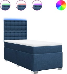 Box spring postel s matrací modrá 90x190 cm textil 3292663