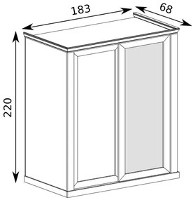 Antica K | šatní skříň A183 | 185 cm | kraft zlatý