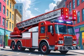 TREFL Puzzle Hasičský vůz / 60 dílků / 33 x 22 cm / od 4 let