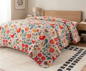 Přehoz na postel RETRO PTÁČEK barevný Rozměr: 170 x 210 cm