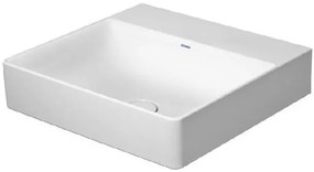 Duravit DuraSquare - Umyvadlo na desku, 500x470 mm, bez přepadu, bez otvoru pro baterii, DuraCeram, WonderGliss, bílá 23535000791