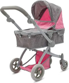 Kočárek pro panenky 2v1 Baby Mix Sophie pink-grey
