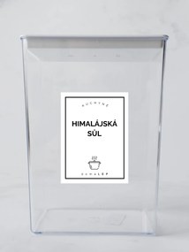 HIMALÁJSKÁ SŮL – bílá samolepka na dózu, tučné písmo, 6 x 8 cm | DomaLEP