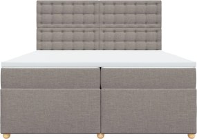 Box spring postel s matrací taupe 200x200 cm textil 3293705