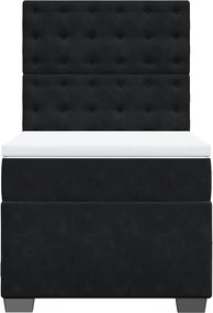 Box spring postel s matrací černá 90x190 cm samet 3293100