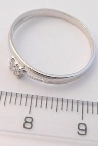Klenoty Budín Zlatý zásnubní prsten z bílého zlata se zirkony 4ks 585/1,02gr vel. 50 323041245