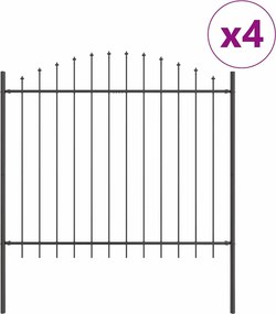 Zahradní plot WOERDEN 4 ks 170 x 190 cm Práškově lakovaná ocel 3360109