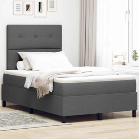 Postel s boxspringem s čelo Tmavě šedá 120 x 190 cm textil 3339372