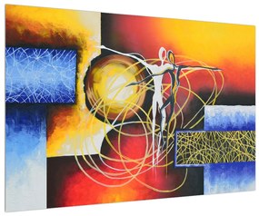 Abstraktní obraz tanečníků (90x60 cm)