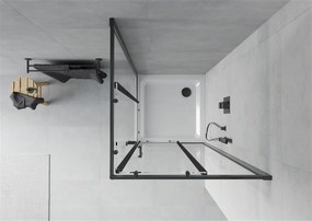 Mexen Rio čtvercový sprchový kout 90 x 90 cm, 5mm sklo, chromový profil-čiré sklo + slim sprchová vanička 5cm, 860-090-090-70-00-4010