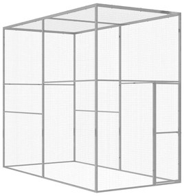 Klec pro kočky 3 x 1,5 x 2,5 m pozinkovaná ocel 146360