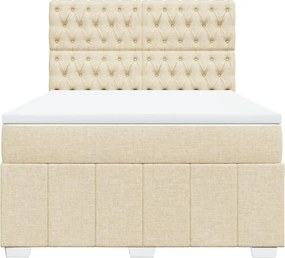 Box spring postel s matrací krémová 140x190 cm textil 3291675