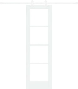 Posuvné dveře 61 x 198,5 cm Masivní borové dřevo a sklo Bílá 3332210