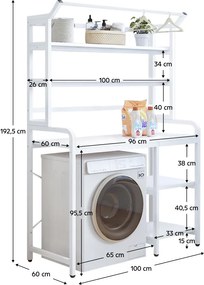 Regál nad pračku JABIR, bílá