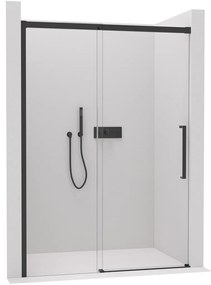 CERANO - Sprchové posuvné dveře Lantono L/P - černá matná, transparentní sklo - 100x195 cm