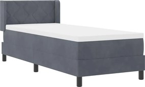 Postel s boxspringem s čelo Tmavě šedá 200 x 80 cm samet 3341493