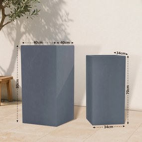 Sada 2 ks květináčů 3 square - antracitová